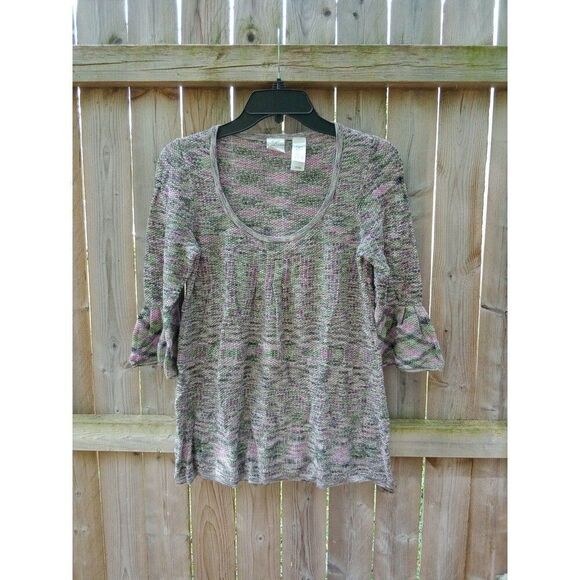 Emma James | Sweaters | Emma James Sweater Top Shiny Silver Pink Green ...